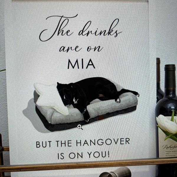 Custom Cat Portrait Bar Menu Sign. Custom Illustrated Drink List. Fun ...
