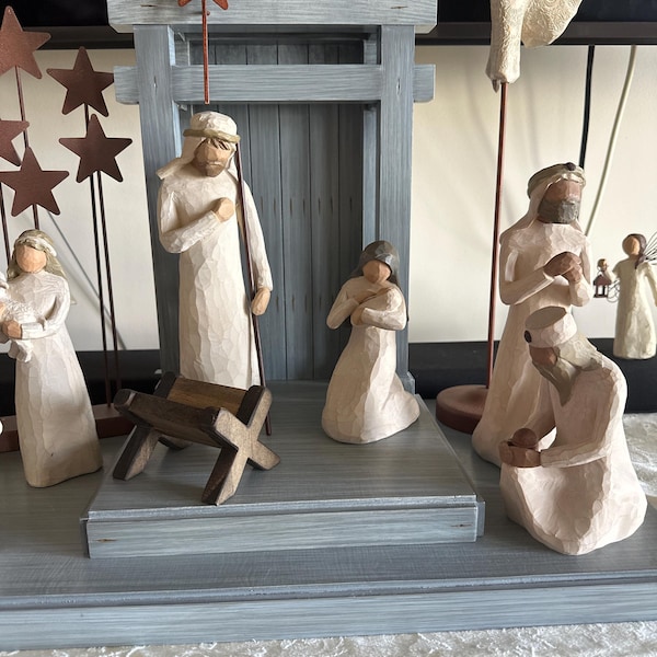 Nativity Manger /cradle for Willow Tree Nativity Wood Manger for Willow ...