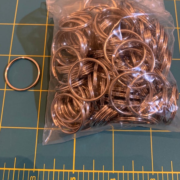 100 Pack - 1" Key Rings - 25mm Split Key Ring - Strong Key Chain Key ...