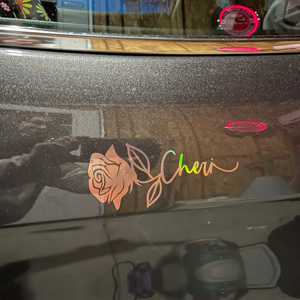 Rose Decal | Rose Vinyl Car Decal | Car Decal for Women | Car Decals ...