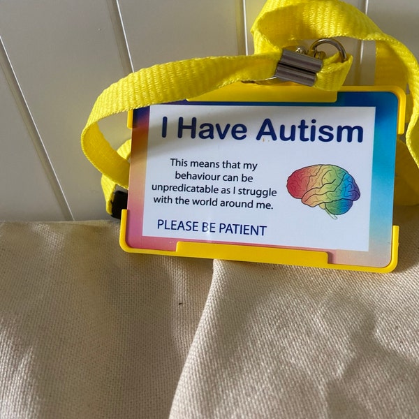 I Have ADHD and Autism Disability ID Card & Lanyard - 8 Colours! - Etsy