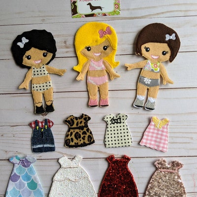 In the Hoop Dress up BFF Girl Doll Embroidery Machine Design Set - Etsy
