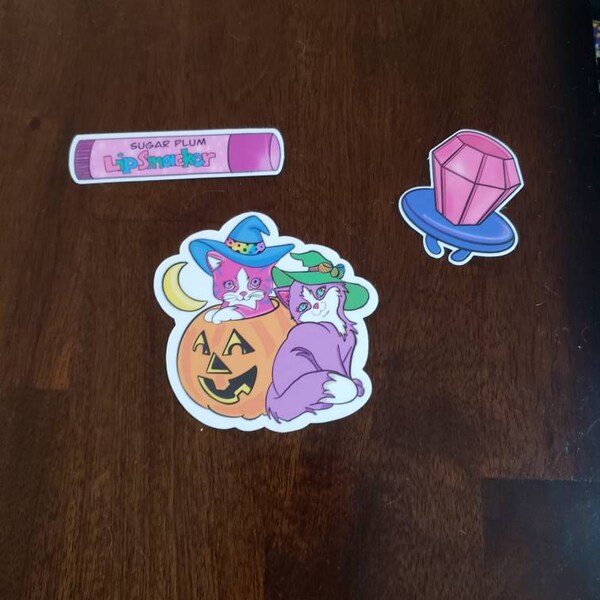 90s Halloween Kittens Neon Halloween 90s Halloween Rainbow Sticker - Etsy