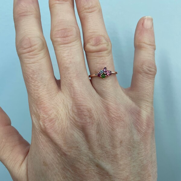 14K Japanese Sakura Ring, Cherry Blossom Ring, Mum Daughter Promise ...