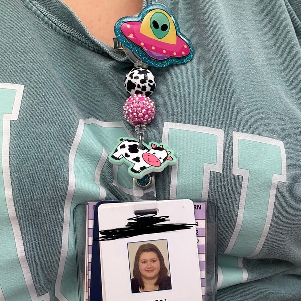 UFO Badge Reel, Alien Badge Reel, Spaceship Badge Reel, Nurse Badge ...