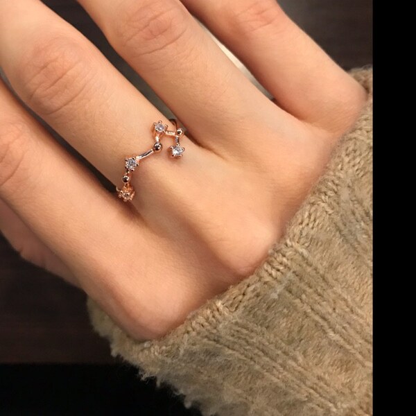 Zodiac Ring Sterling Silver, Scorpio Ring Celestial Jewelry ...