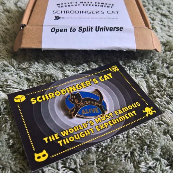 Schrodinger's Cat in a Box - Enamel Pin- Physics, College, Science ...