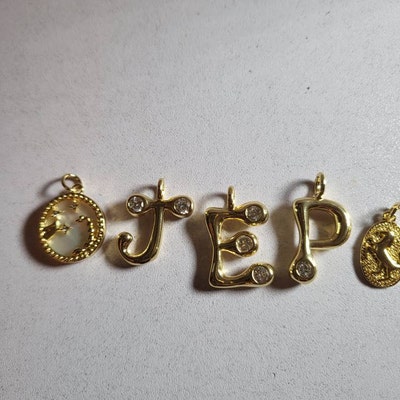 Gold Letter Charms,18k Gold Filled Letter Pendant,initial Charm ...