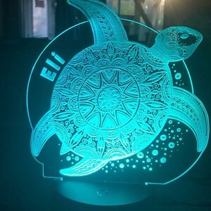 Personalized Sea Turtle Night Light, Sea Turtle Decor, Sea Turtle Art ...