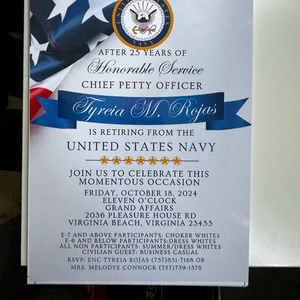 Navy Retirement Program Template Package - Etsy