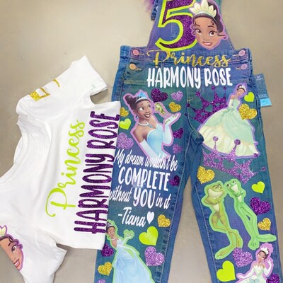 Princess Purple Green OVERALLS Birthday Overalls Custom Denim Birthday ...