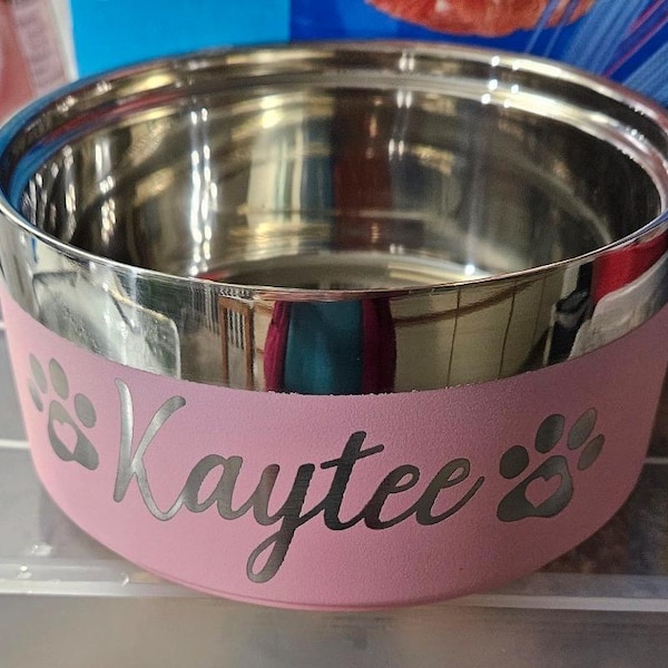 Gamelles gravées en acier inoxydable pour chien et chat avec nom ...