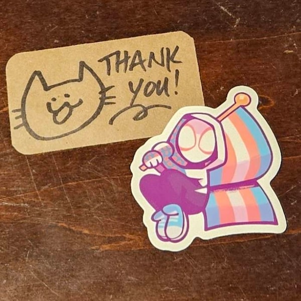 PRE-ORDER | Gwen Stacy Trans Pride Sticker - Premium Quality Waterproof ...