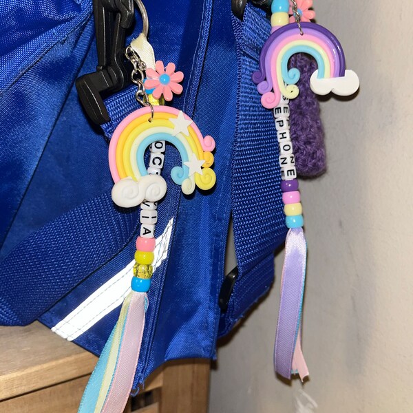 Handmade Personalised Rainbow Keyring With Pony Beads - Etsy UK