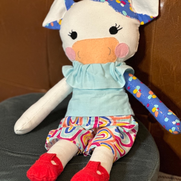 Cow Doll PDF Sewing Pattern and Step by Step Instructions- Beginner ...