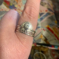 Stackable Name Ring Initial Ring Silver Id Ring Gold Stacking Ring ...