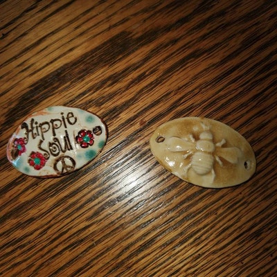 Honey Bee Focal Bead Bracelet Supplies Handmade Pottery Beads Aroma ...