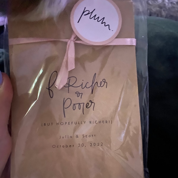 For Richer or Poorer Favor Bags || Wedding Scratchers Favor, Wedding ...