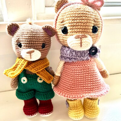 Amigurumi Crochet Pattern, Ollie & Tilly Bear Pattern Bundle, Crochet ...