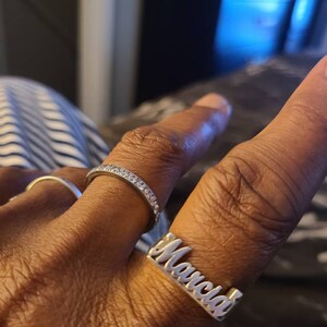 Personalized Name Ring Cursive Font Name Ring Custom Name Ring ...