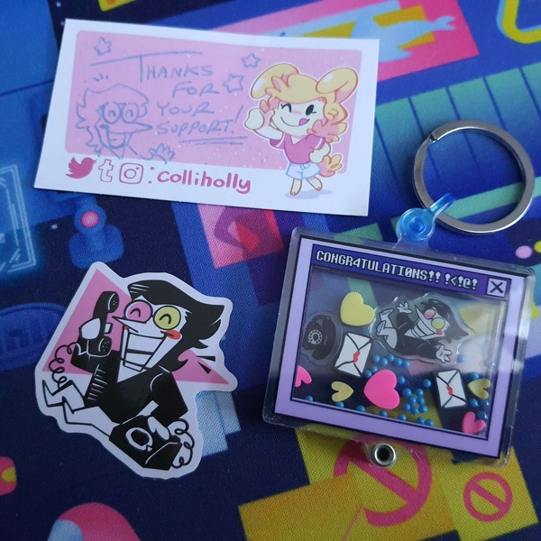 Spamton Deltarune Shaker Charm Keychain - Acrylic Openable Charm - 2 ...
