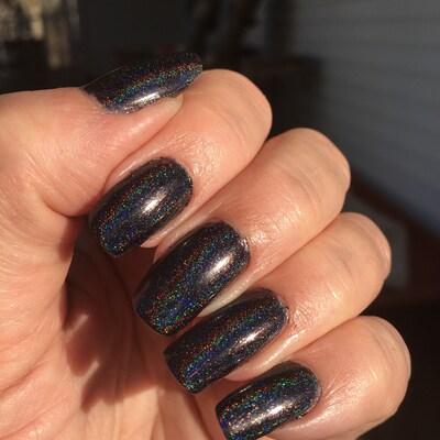 Black Magic Deep Black Holographic Nail Polish - Etsy
