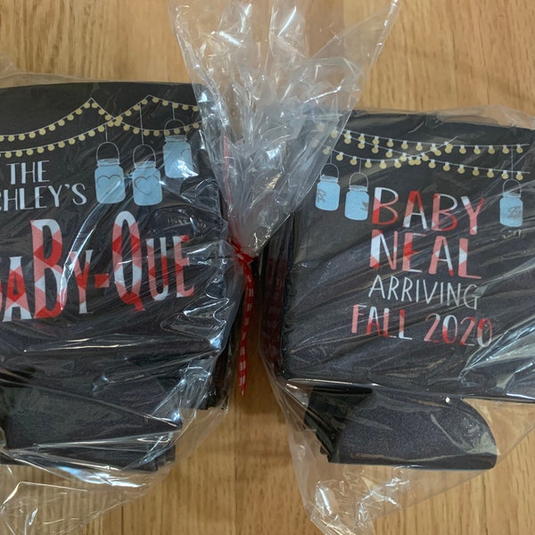 Baby Q Baby Shower Drink Insulators. BBQ Party Favors. Baby Shower ...
