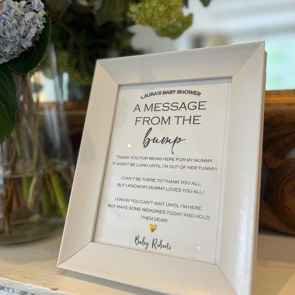 A Message From the Bump Sign - Various Sizes Baby Shower | Gender ...