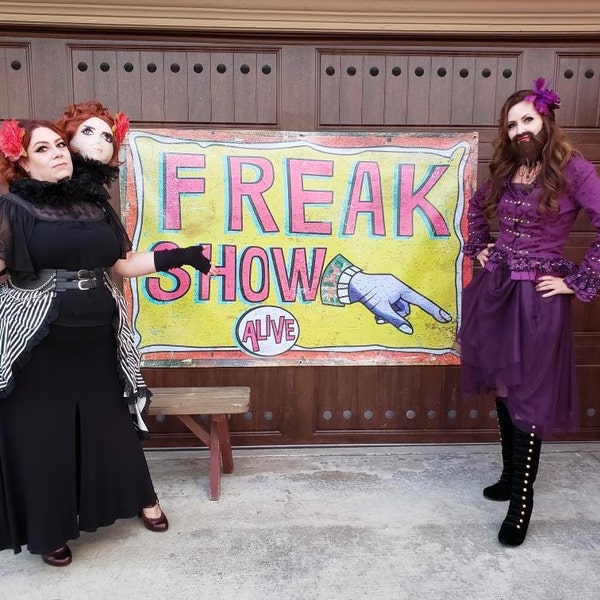 Live Mermaid ~ 6'x4' XL Vintage Freak Show / Sideshow / Human Oddities ...