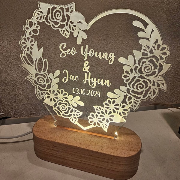 Custom Heart Led Light | Personalized Valentines Gift | Light up Sign ...