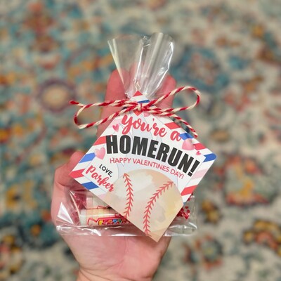 EDITABLE Valentines, Baseball You're a Homerun Valentines Day Kids Gift ...