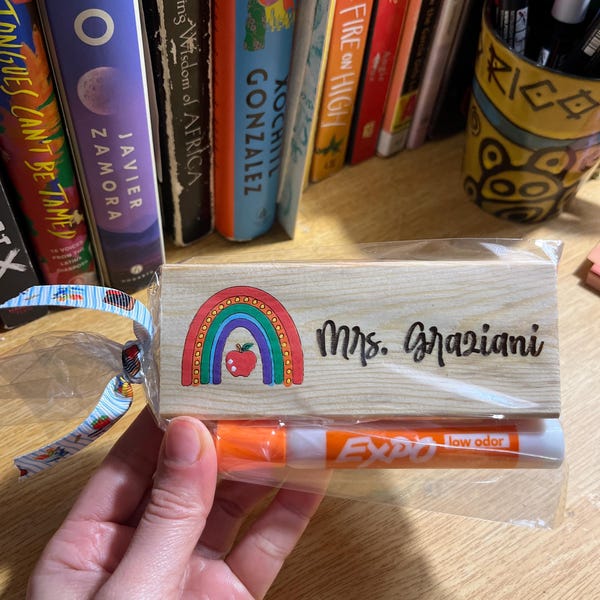 Personalized Teacher Whiteboard/chalkboard Eraser Gift Set, Hand ...