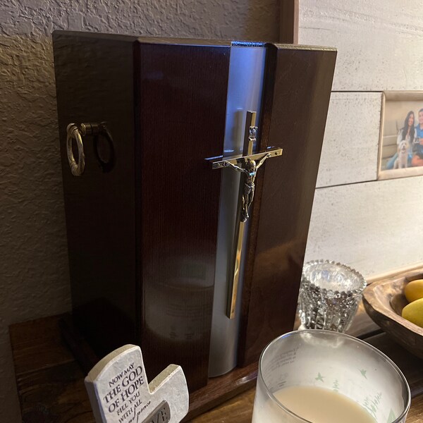 Beautiful Catholic Wooden Urn With A Cross Adult Cremation Urn for ...