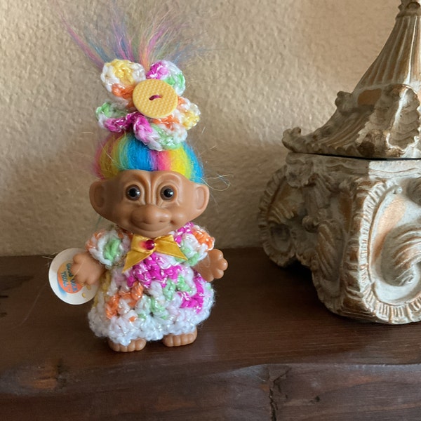 Vintage Russ Troll Doll Rainbow Hair Good Luck Trolls 3 NWT NEW With ...