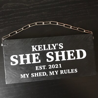 Personalised She Shed Wooden Sign My Shed My Rules Plaque Mothers Day ...