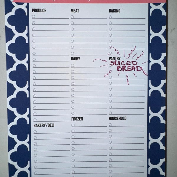 Personalized Grocery List Notepad, Design Your Own, Fridge Notepad ...