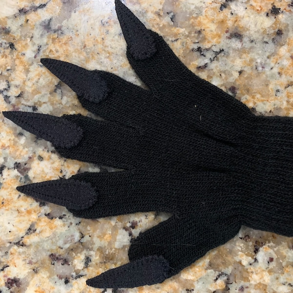 Gloves With Claws, Black and Red, for Halloween Costume or Pretend Play ...