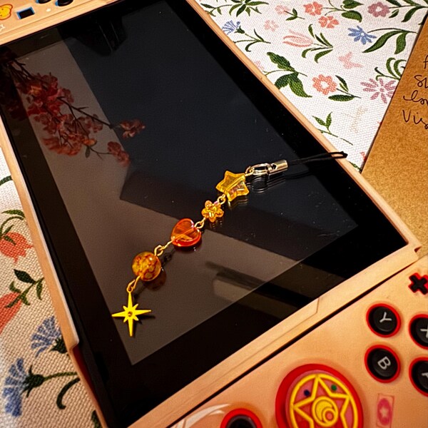 Holographic Star Cube Phone Charm – Cute Rainbow Black Beaded Wrist ...