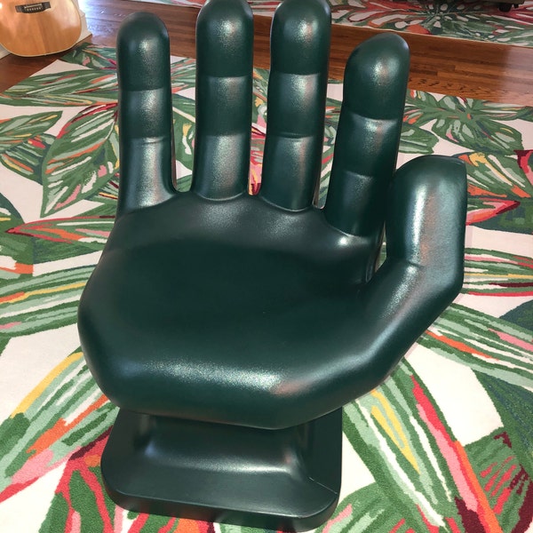 Dark Green RIGHT Hand Shaped Chair 32" Tall Adult Size 70's Retro EAMES ...