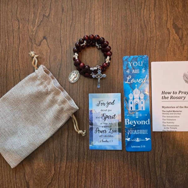 Miniature 9 Crusader Templar Red Cross Anglican Rosary. 6mm Stainless ...