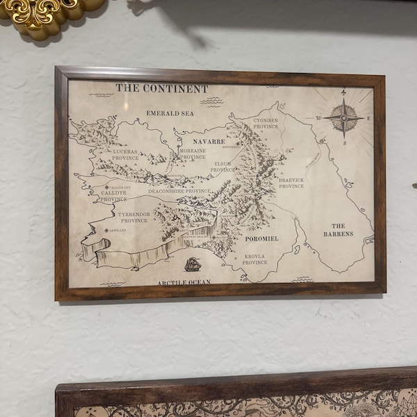 Empyrean World Map Poster, Inspired by Fourth Wing & Iron Flame Map ...