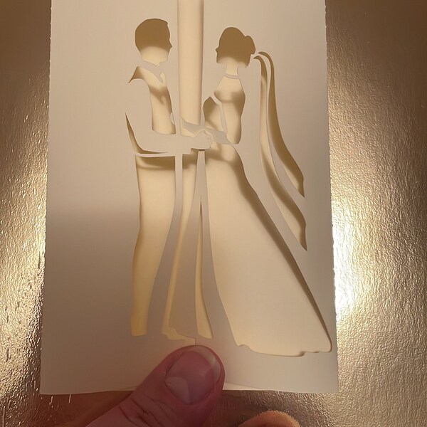 Bride and Groom Wedding Gate Fold Card SVG Cricut - Etsy