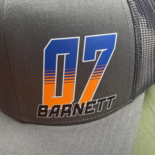 Custom Racing Number Hat, Racing Name and Number Hat, Personalized ...