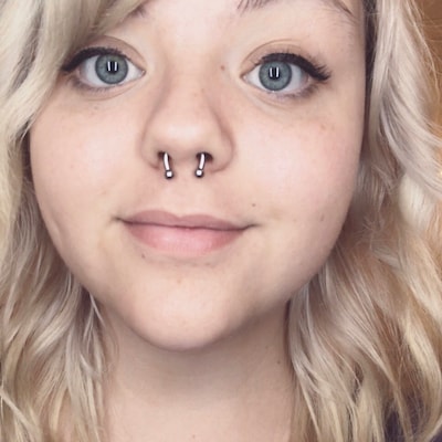 12g SEPTUM Ring, Surgical Stainless Steel, 10mm 3/8 Diameter Hand Bent ...