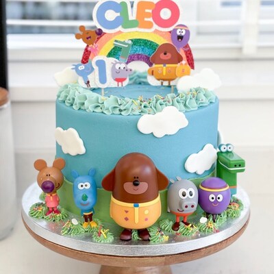Hey Dugge Theme Cake Topper Hey Dugge Birthday Cake Personalised ...
