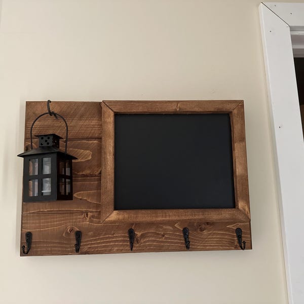 Chalkboard Key Holder, Rustic Key Holder, Chalkboard , Rustic Wood ...