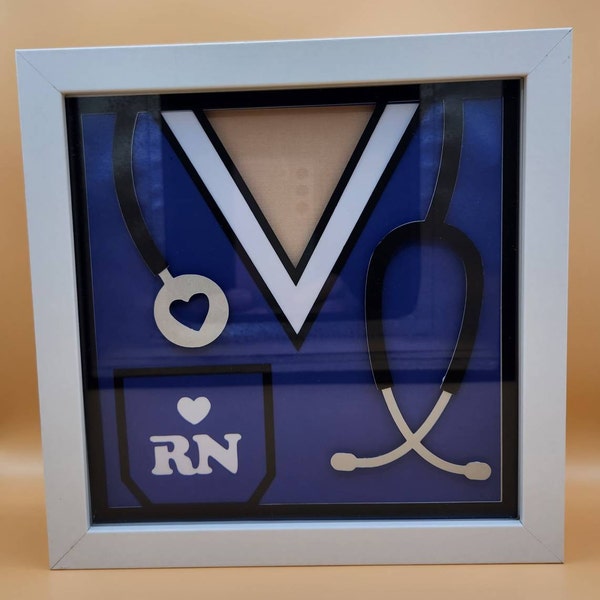 Medical Nurse Shadow Box Svg for Cricut, Silhouette, Paramedic 3d ...
