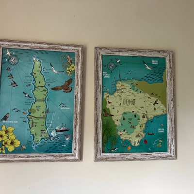 Illustrated Map of Cornwall - Etsy UK