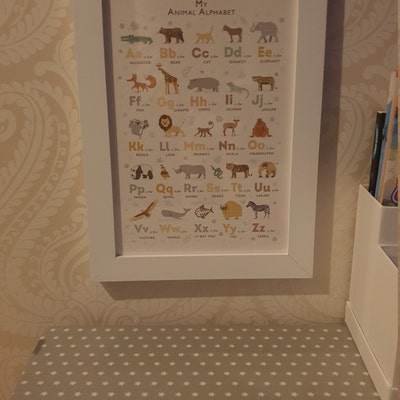 Safari Animal Alphabet Print, Neutral Nursery Decor, Nursery Wall Art ...