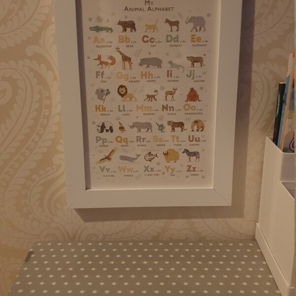 Safari Animal Alphabet Print — Neutral Jungle Wall Art for Baby & Kids ...